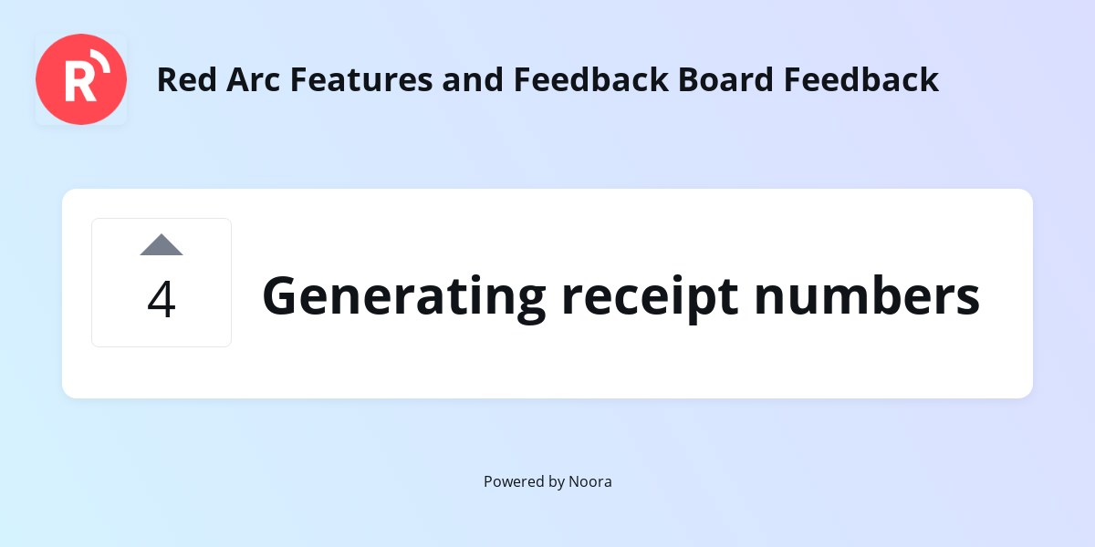 Generating receipt numbers | Letter Box | Red Arc Features and Feedback ...